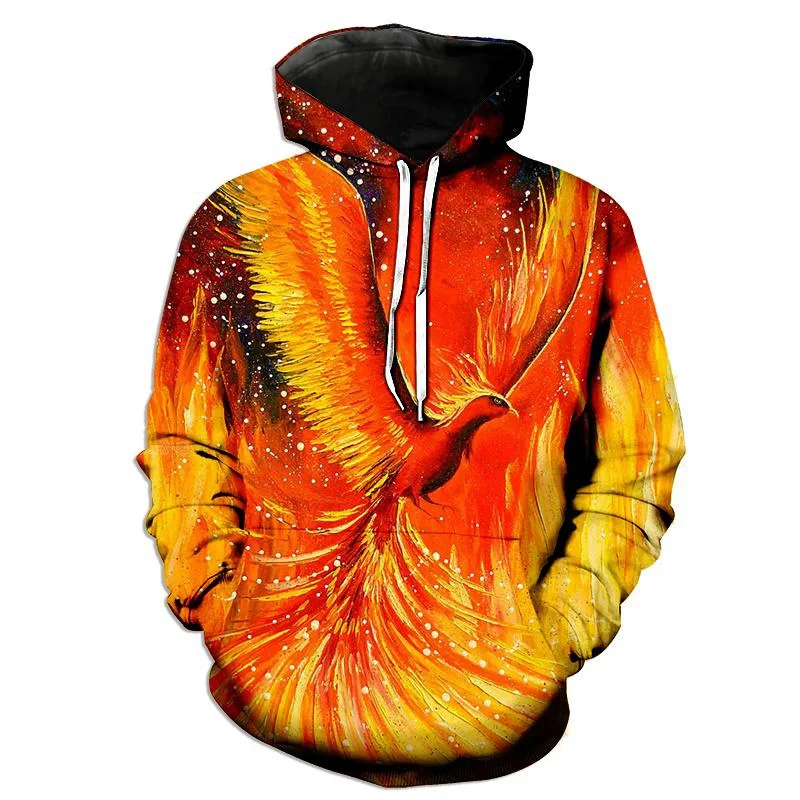 Fashion Fire Phoenix Bird Hoodies Flaming Phenix 3D Print Man Women new ...