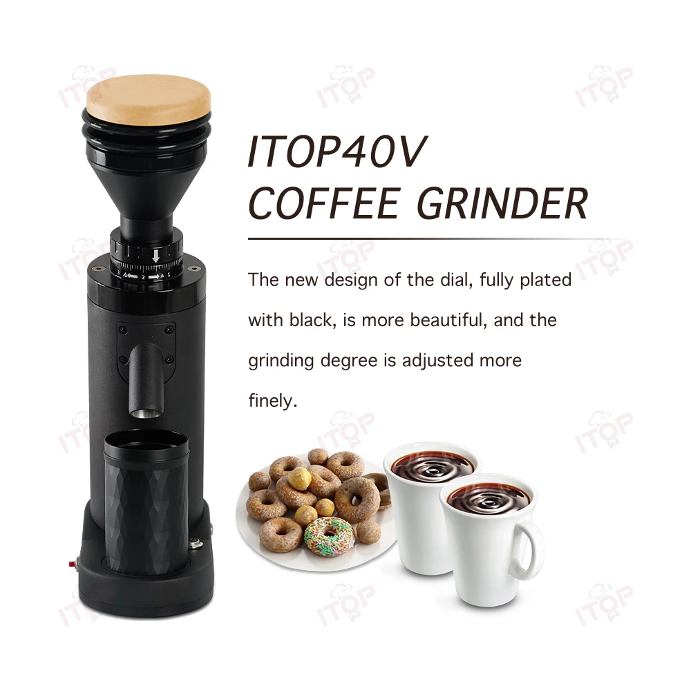 ITOP40V Coffee Grinder New Design Fineness Adjust Dial 40mm Conical Titanium Burrs Upgraded 8 ...