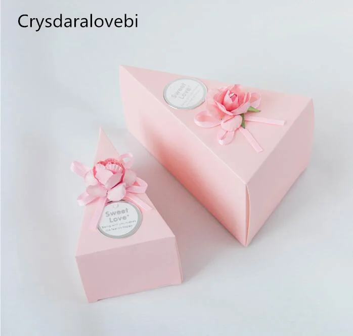Cajas-triangulares-para-pastel-de-estilo-rosa-azul-recuerdo-de-boda ...