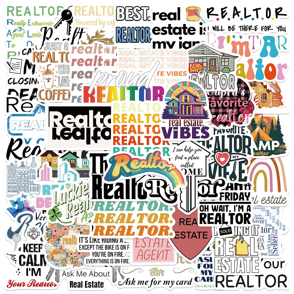 50PCS-Realtor-Stickers-Cartoon-Graffiti-Decals-For-Phone-Laptop ...