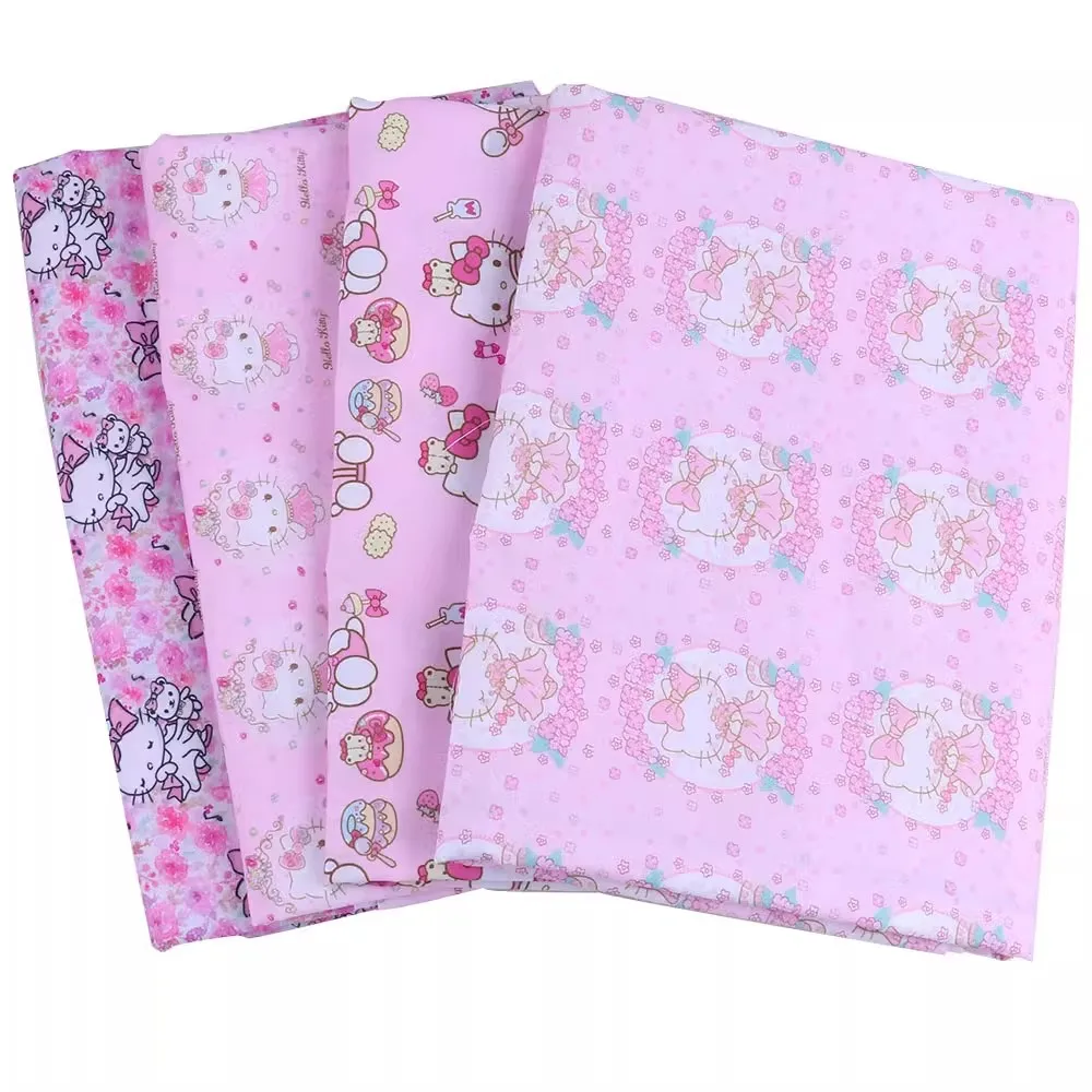 Sanrio-Cat-Hello-Kitty-Polyester-Cotton-Fabric-For-Sew-Clothes-Dress ...