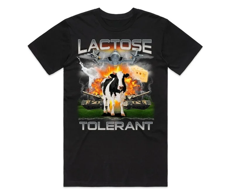 Unisex-respir-vel-algod-o-t-shirt-T-de-lactose-T-tolerante-Meme-engra ...