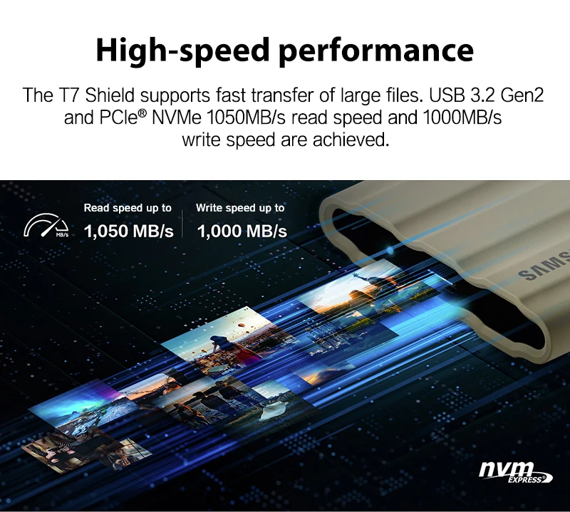 Samsung Portable SSD T7 Shield 1TB 2TB High Speed External Disk Hard ...
