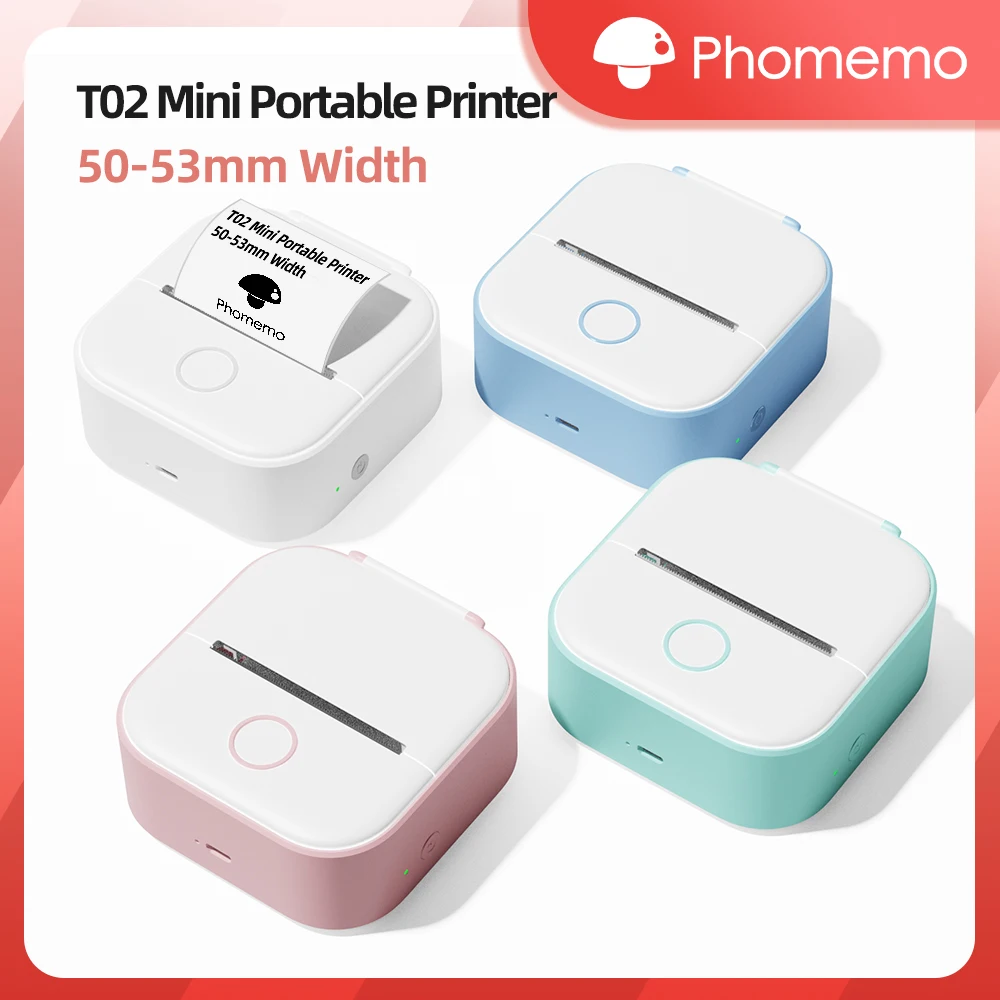 Phomemo-T02-Wireless-Pocket-Thermal-Printer-Portable-Mini-Wirelessly-BT-Connect-203dpi-Photo ...