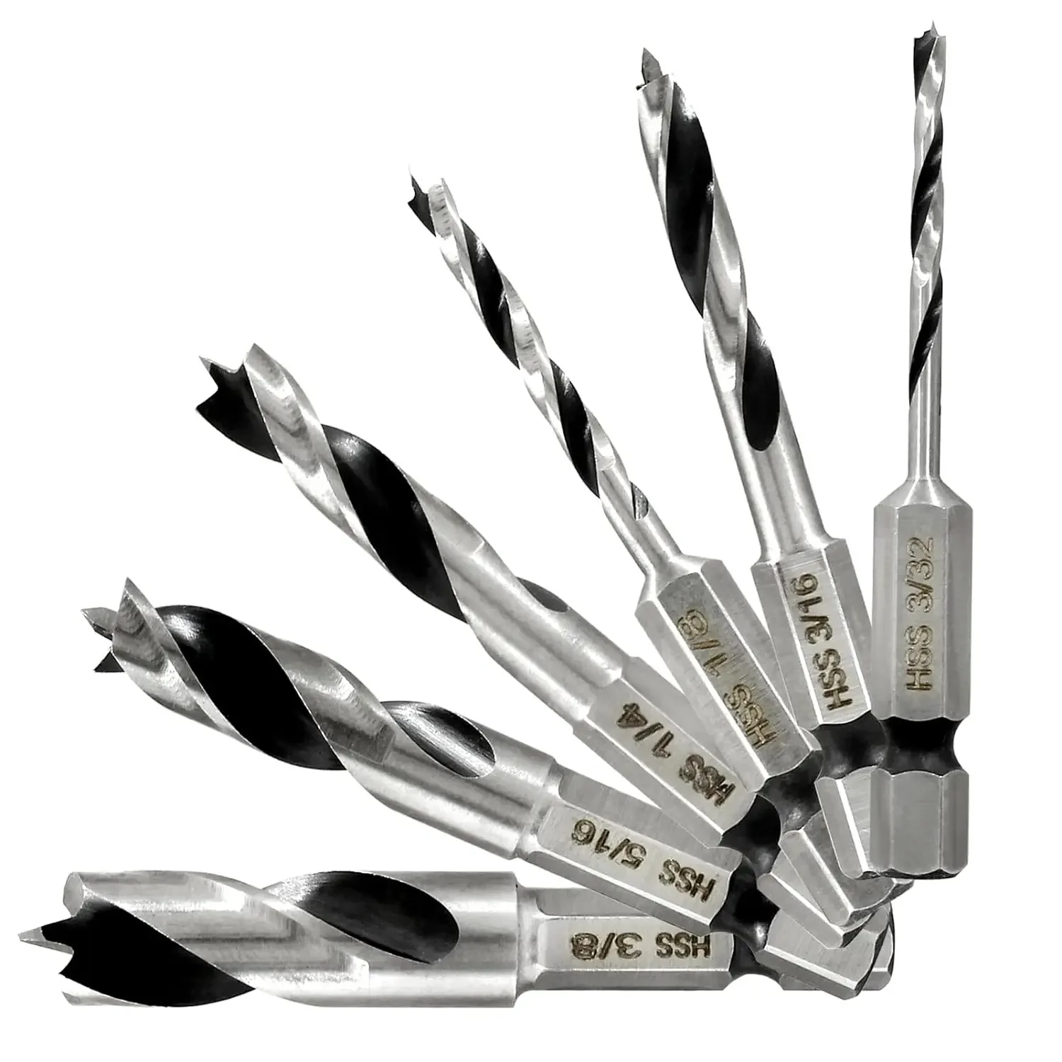 Prodrill 6pcs Brad Point Stubby Drill Bit Set for Wood, 6pcs HSS 4241 ...