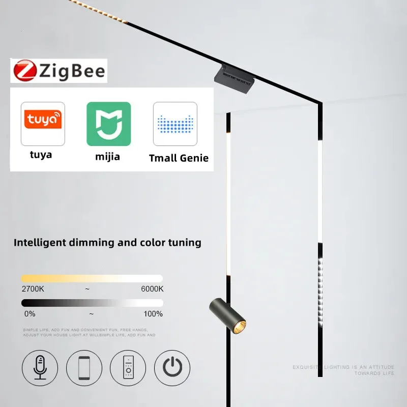 New-Tuya-Smart-LED-Track-Light-Embedded-Masterless-Lighting-lamp-Living ...