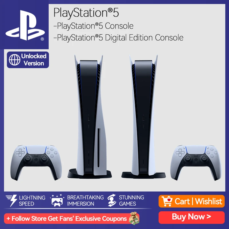 Sony PlayStation 5 PS5 Console PS5 Digital Edition gaming Storage 825GB ...