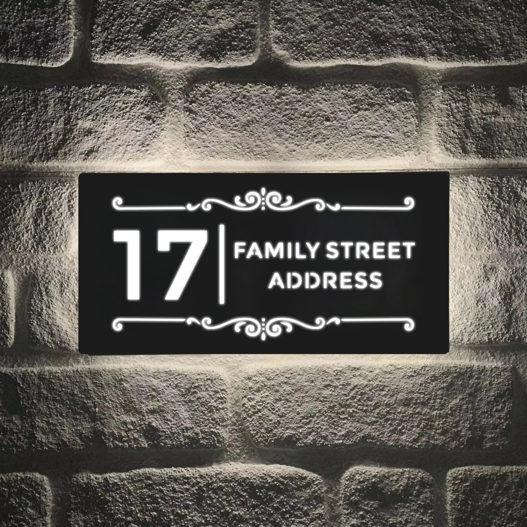 Modern Personalized Custom LED Illuminated House Number Plate ...
