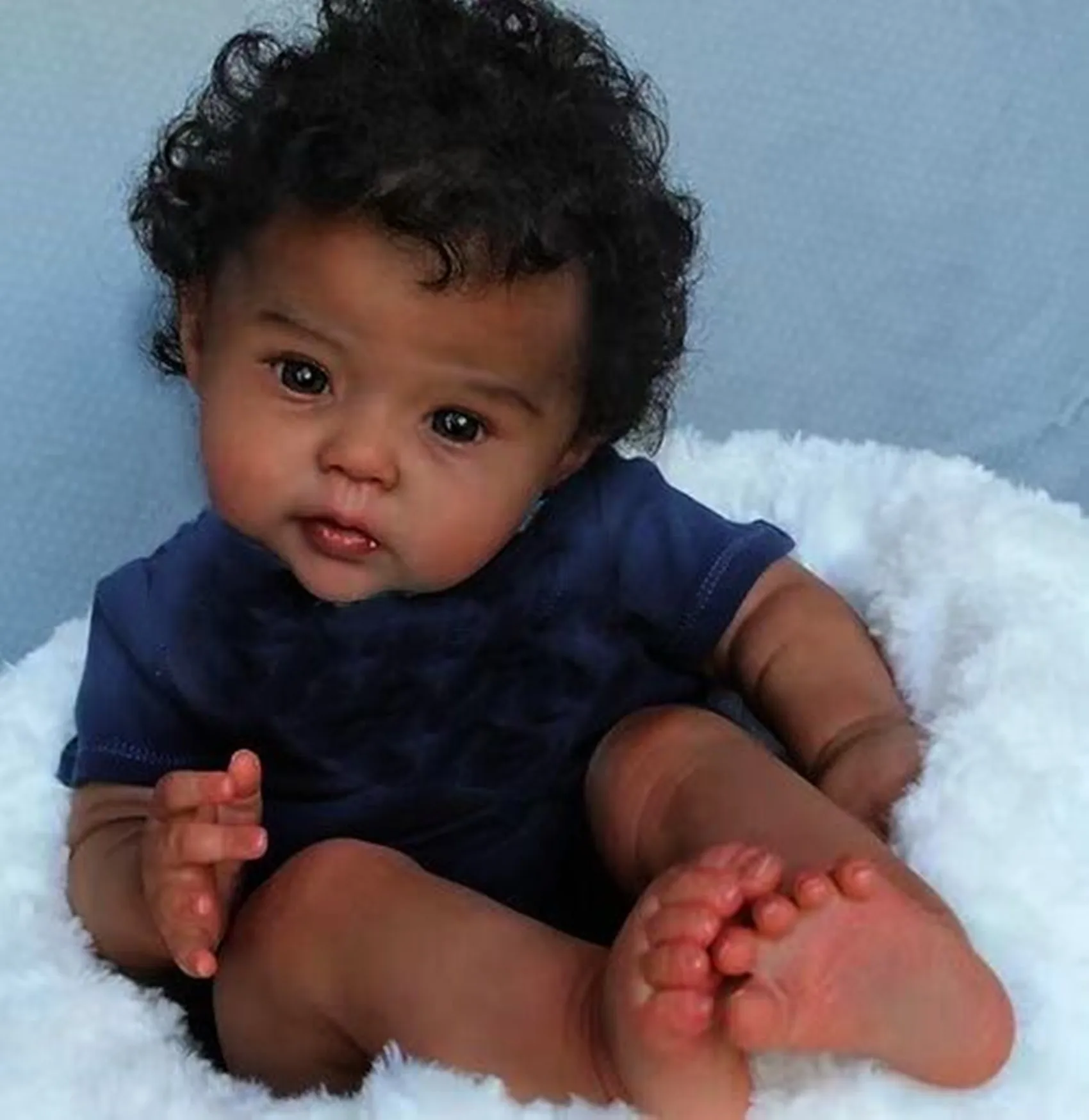 Cuddly Bebe Reborn Girl Full Body Silicone Doll Raven Dark Skin ...