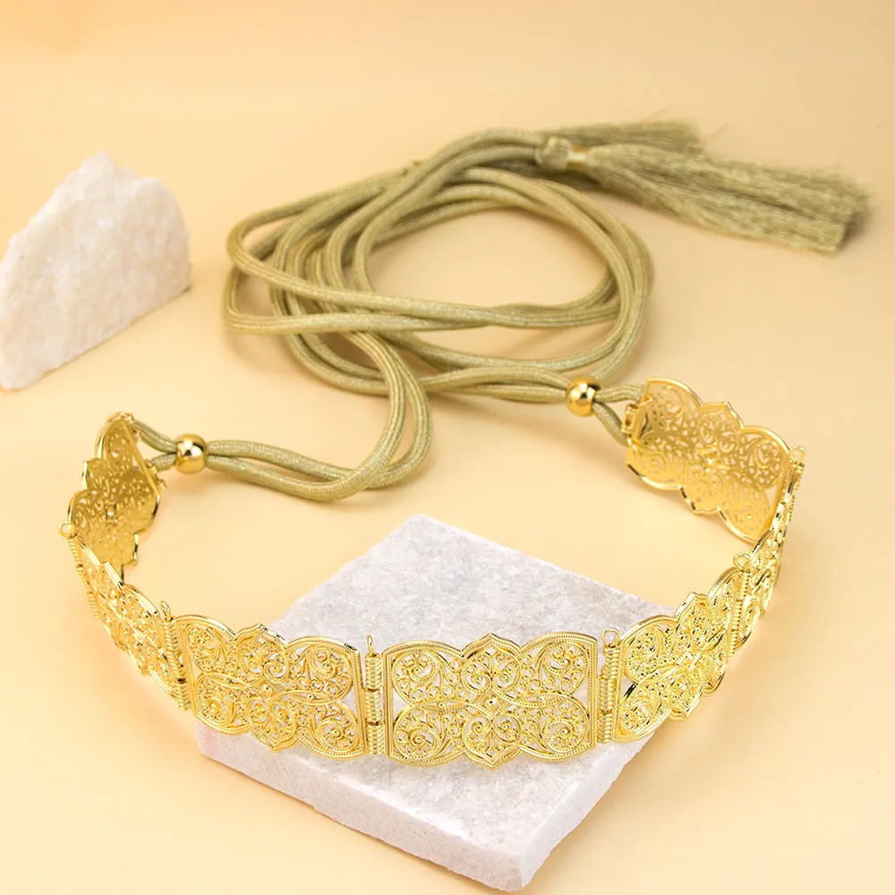 Sunspicems-Gold-Color-Moroccan-Style-Metal-Waist-Belt-Hand-Rope-Tassels ...