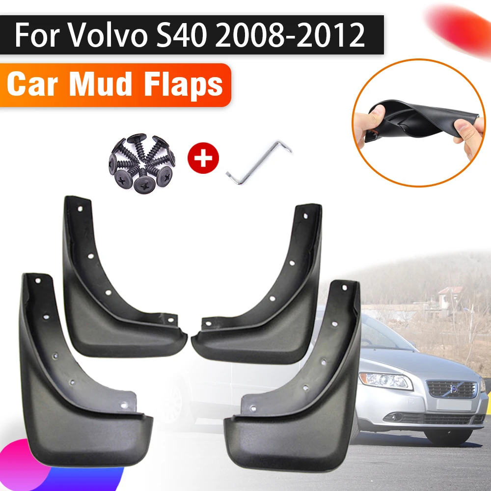 4x Car Mud Flaps For Volvo S40 2008~2012 Auto Splash Guard Front Rear ...