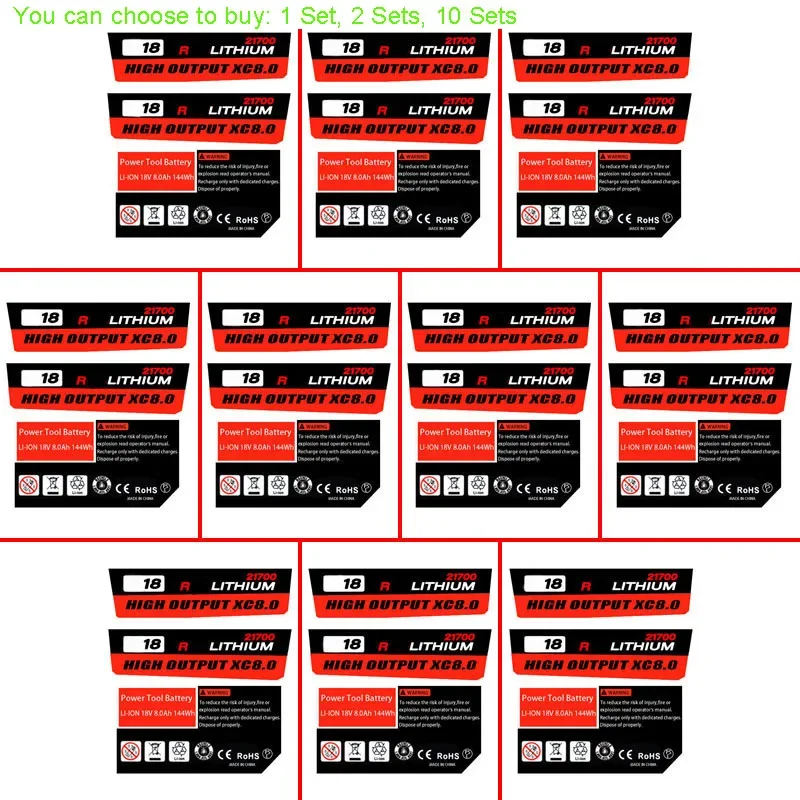 For-M18-21700-10-Core-Li-ion-Battery-8-0Ah-Sticker-For-Milwaukee-18V ...