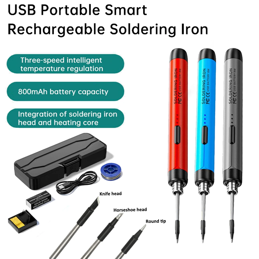 C210 8W 5V Electric Soldering Iron Portable USB Mini Soldering Iron Set ...
