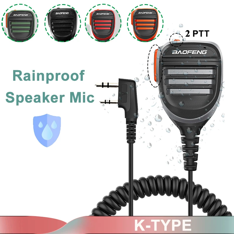 Baofeng-Waterproof-Speaker-Microphone-Tactical-Rain-proof-Mic-for ...