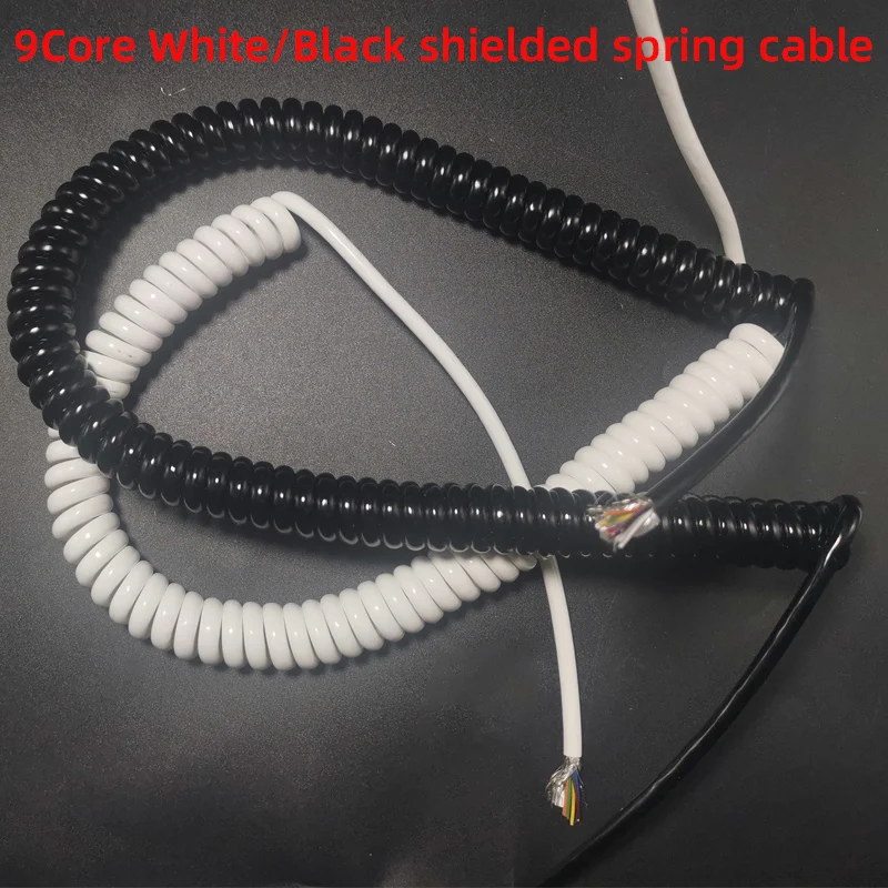 9Core-26AWG-0-15mm2-White-Black-Spring-Spiral-Cable-shielded-Telescopic ...