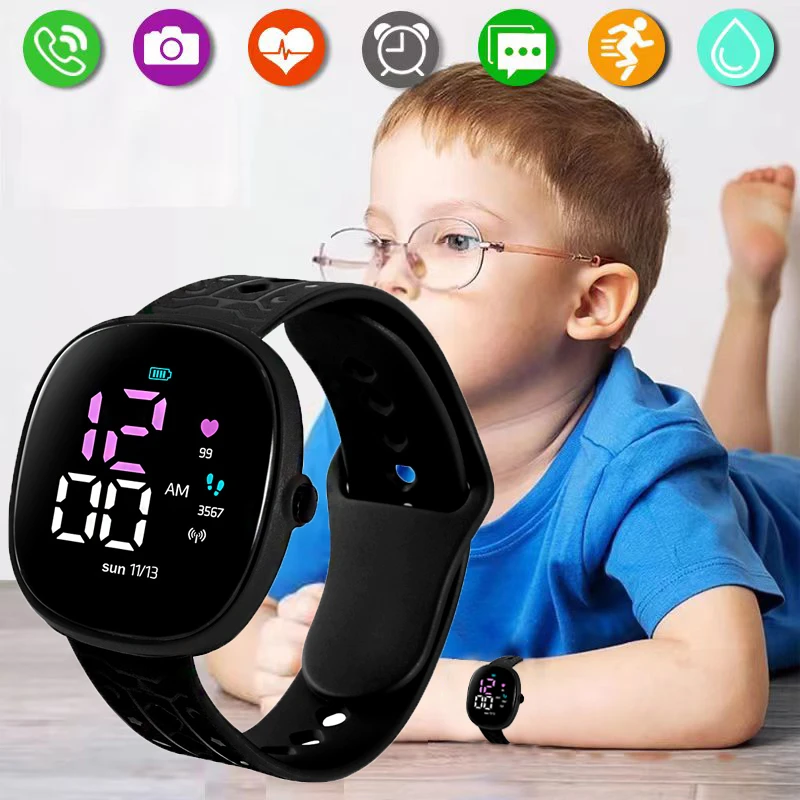 New LED Student Electronic Watch Children Wrist Watch Sports Waterproof ...