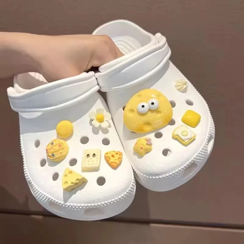 Cartoon Cute Cheese Shoe Charms DIY Removable Decoration Buckle for ...