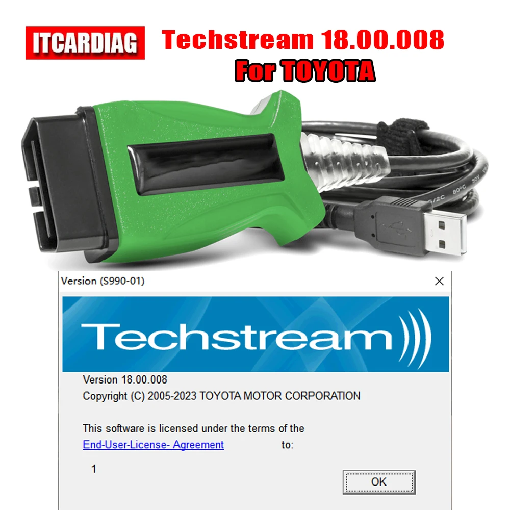 DLC3 Techstream For TOYOTA TOYOTA2 TIS J2534 Passthru OBD2 , 42% OFF
