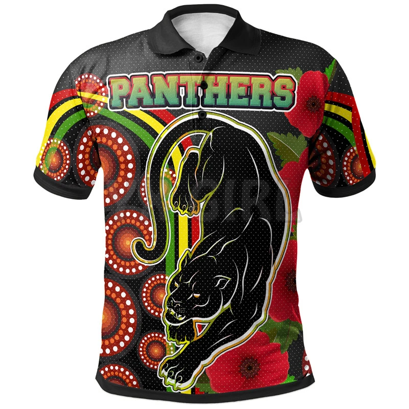 2022 Summer shirts women for men Aboriginal Panthers Anzac Day Panther ...