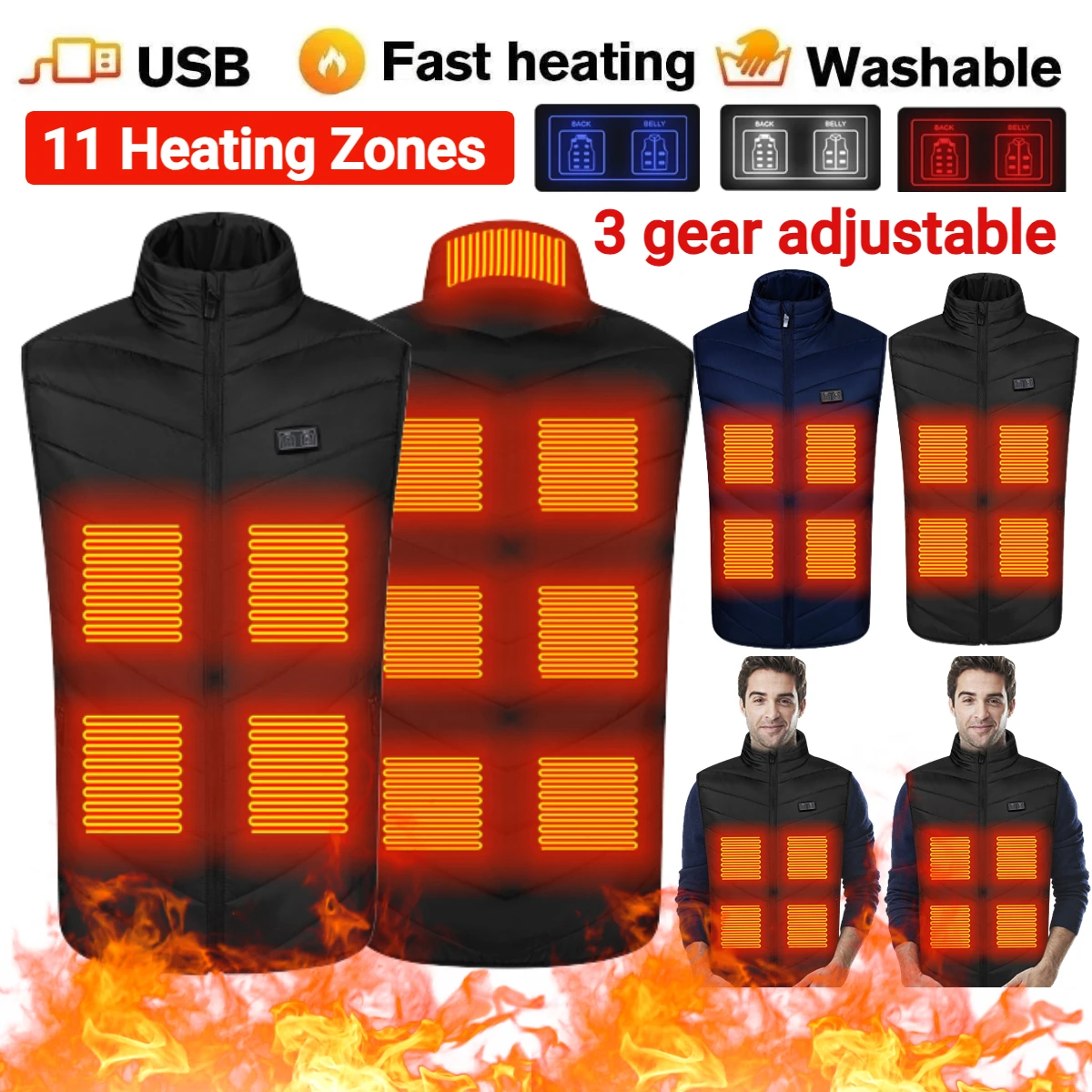 Chaleco-t-rmico-con-cuello-levantado-para-hombre-y-mujer-chaquetas ...