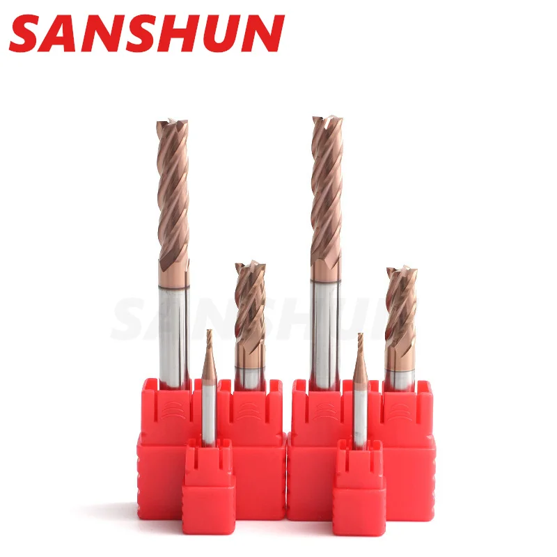 HRC55-Carbide-Tungsten-Steel-Flat-Bottom-Milling-Cutter-CNC-Maching ...