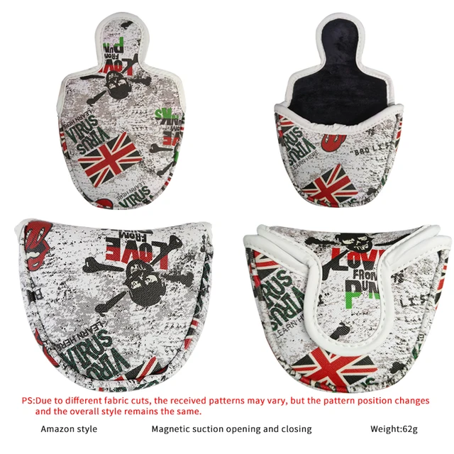 Golf Mallet Putter Covers Magnetic/Magic Tape Closure Synthetic Leather ...