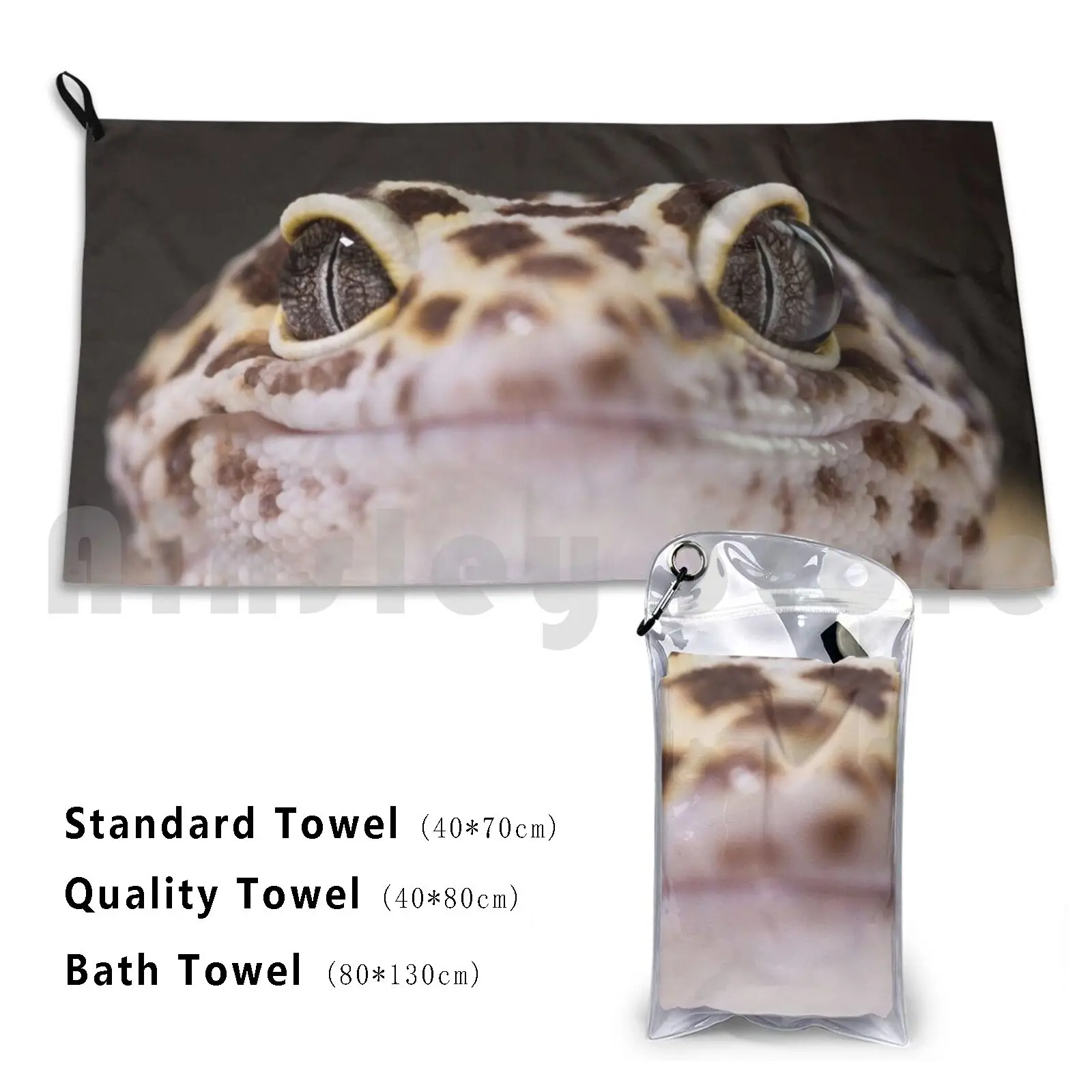 Leopard-Gecko-Custom-Towel-Bath-Towel-Animal-Lizard-Wildlife-Gecko ...