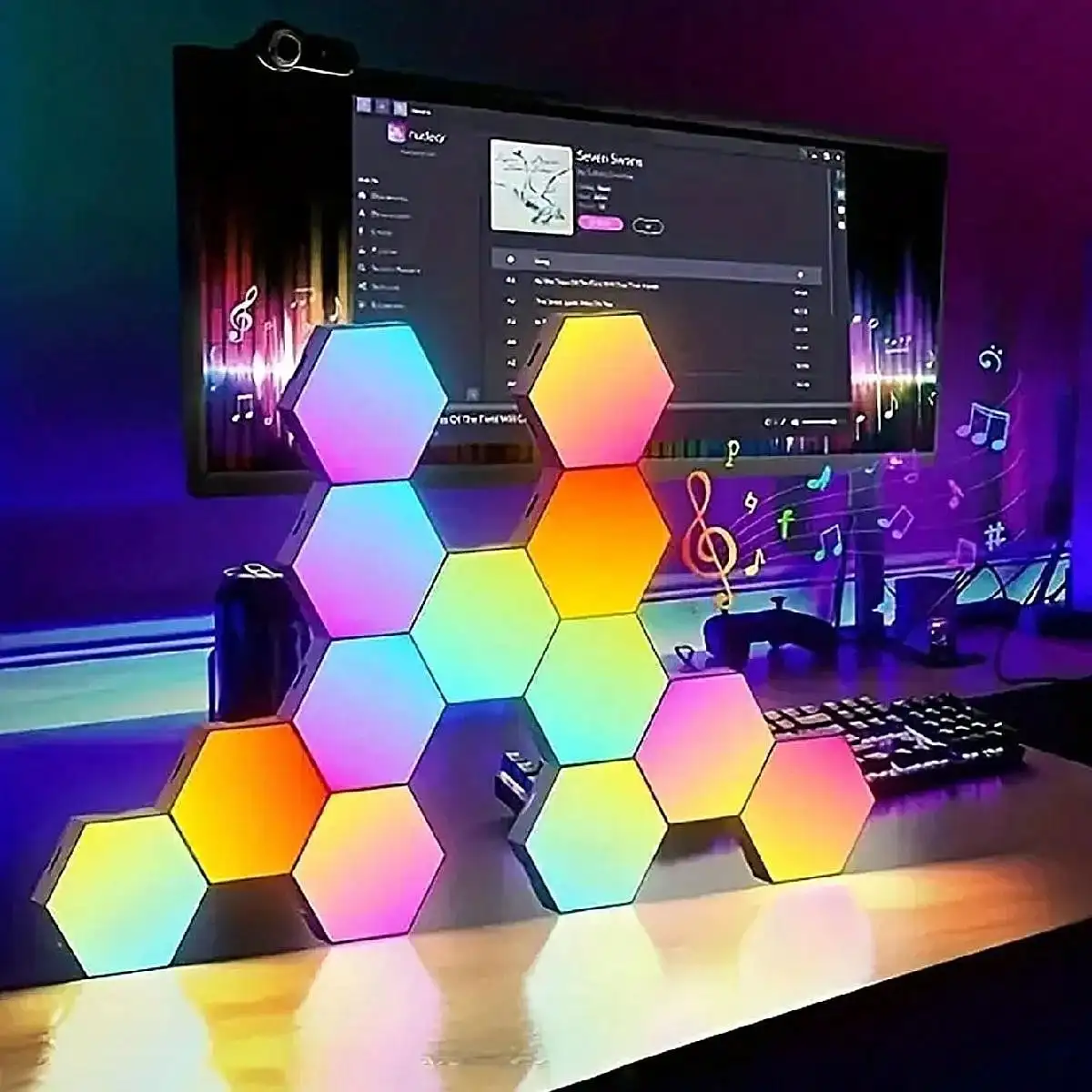 10pc-Gaming-Room-Lighting-Decoration-Aurora-Effect-Phone-App-Controlled ...