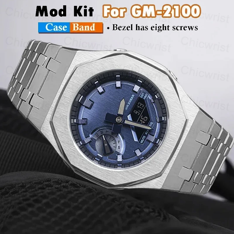 Gen4-Refit-Mod-Kit-For-Casioak-GM2100-Watch-Stainless-Steel-Band-Case ...