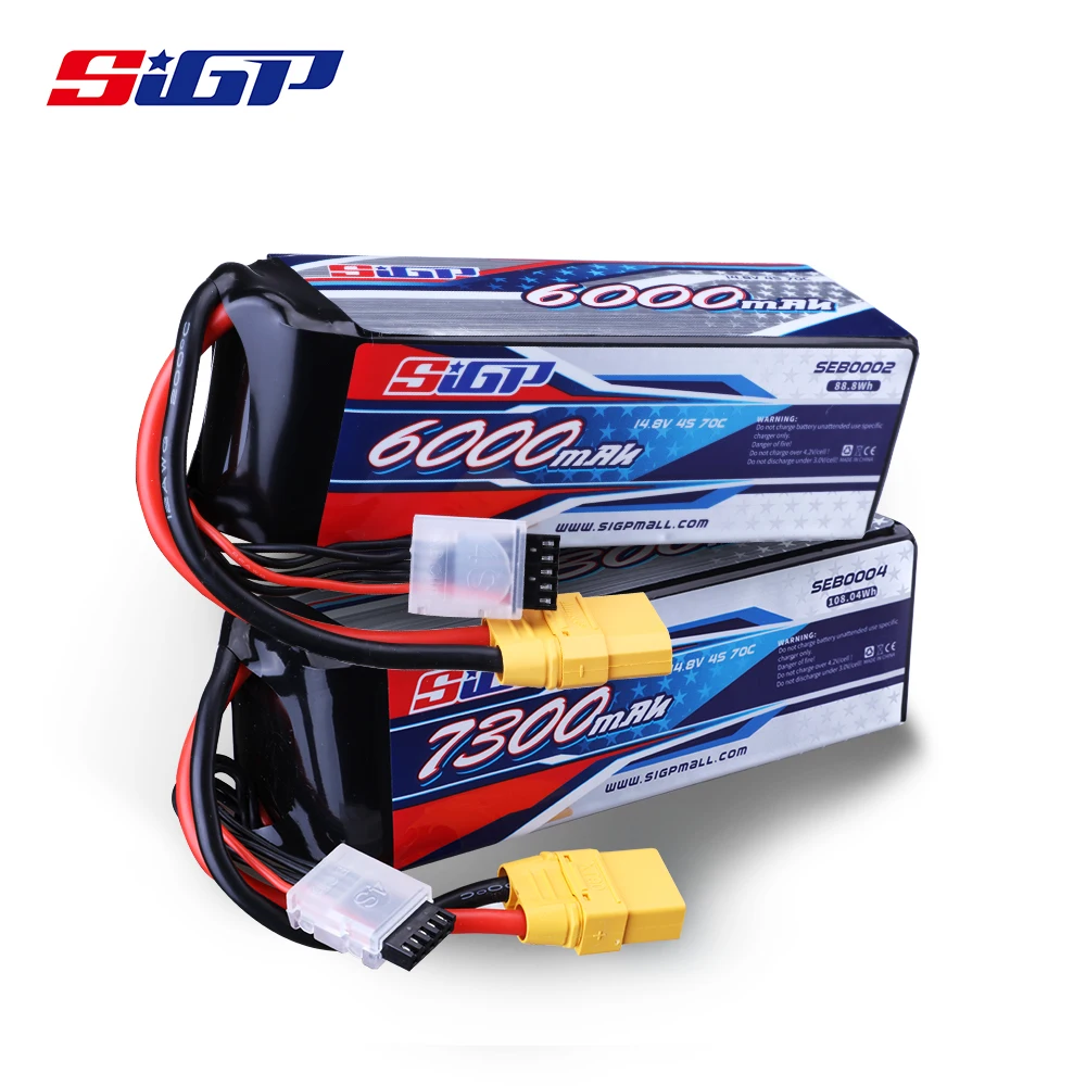 4S-Lipo-Battery-14-8V-6000mAh-7300mAh-70C-Soft-Pack-with-XT90-Connector ...