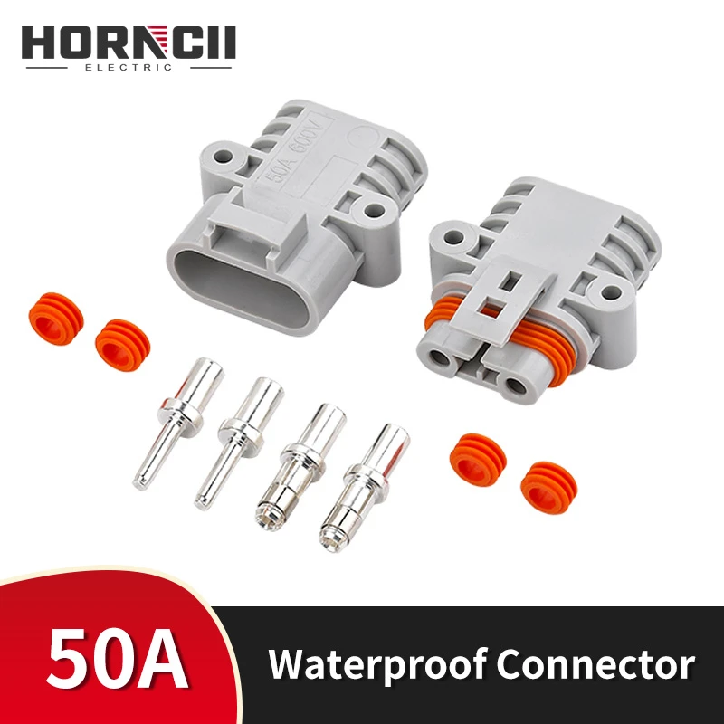 2 Pin Connector 50a Waterproof Parking Air Conditioner Connector 600v ...