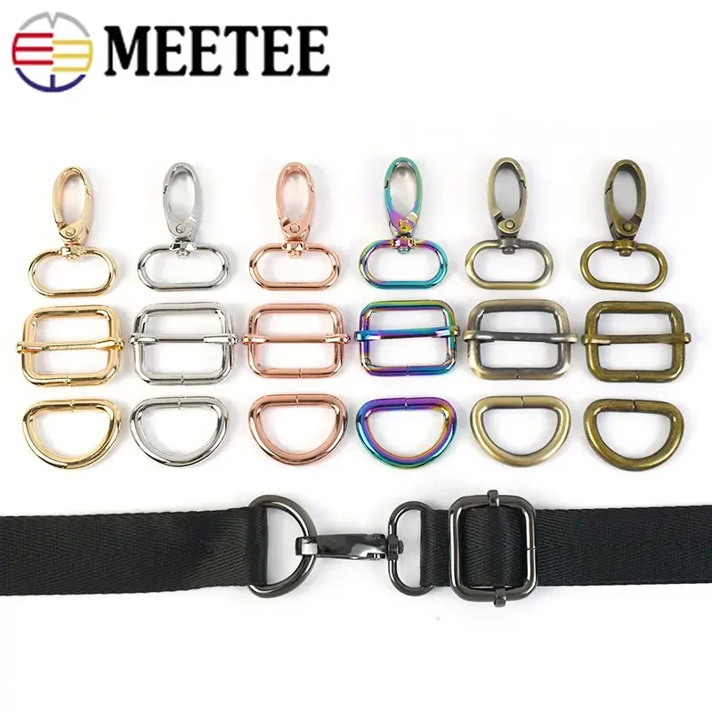 2Sets-16-38mm-Metal-Bag-Buckles-D-Ring-Tri-Glide-Buckle-Swivel-Lobster ...