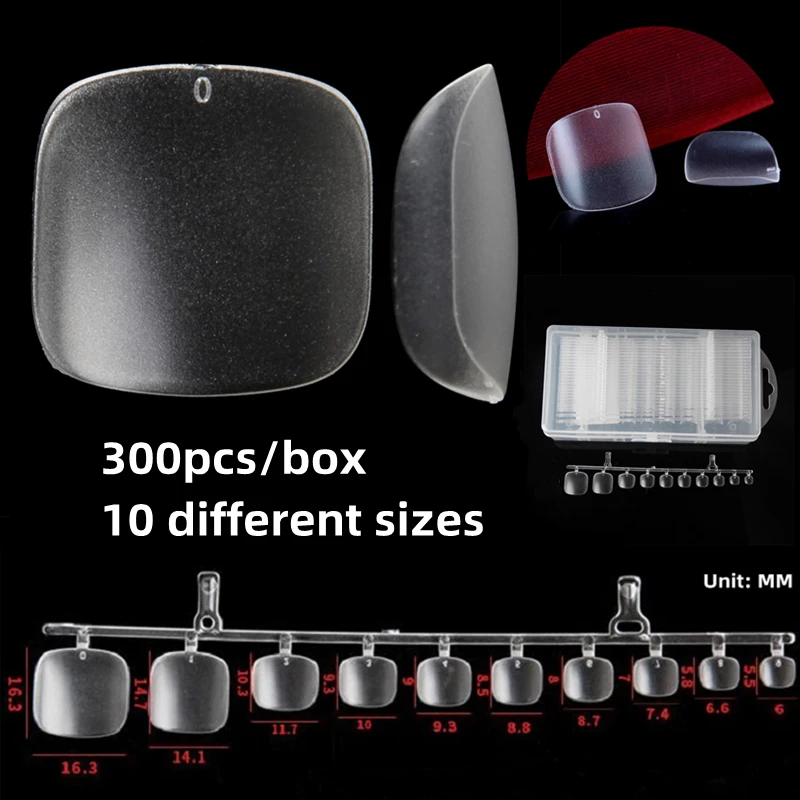 300pcs Full Cover Matte False Toe Nails Ultra Thin Flexible Fake ...