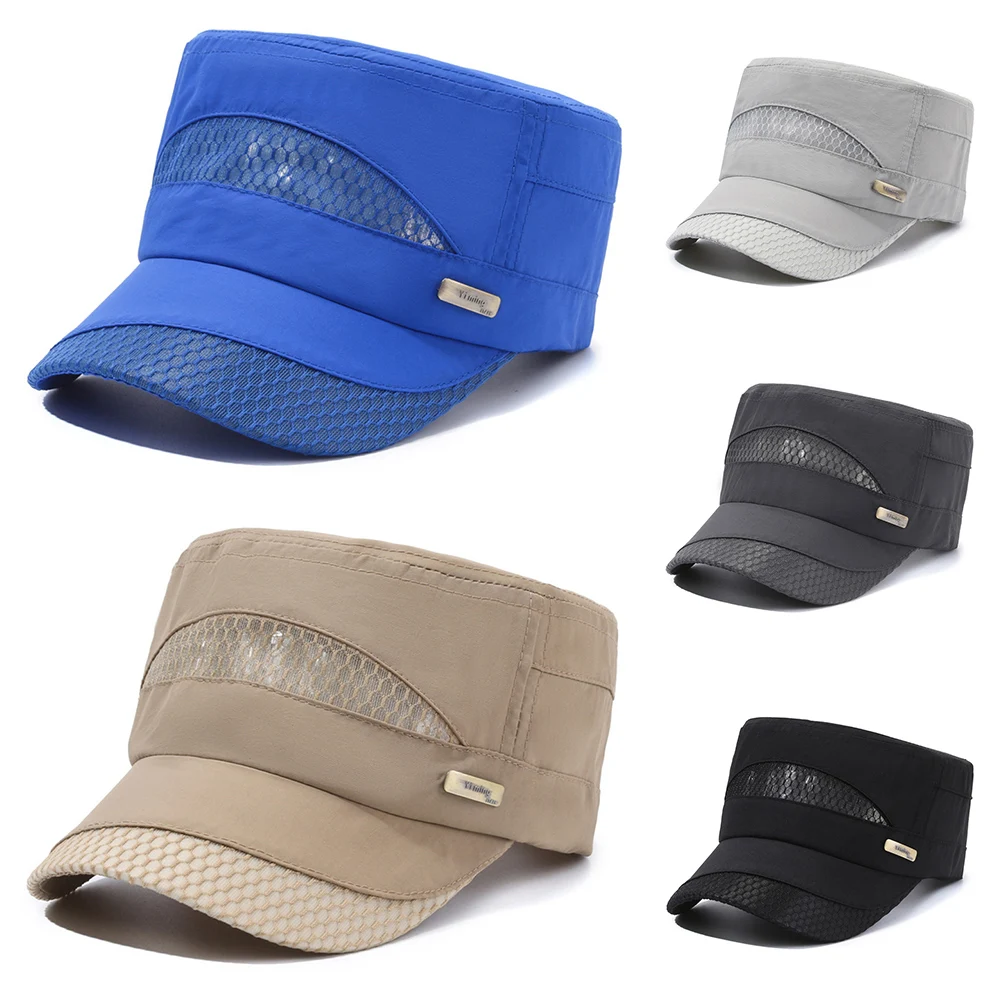 Summer-Breathable-Sport-Hats-Quick-Drying-Mesh-Flat-Top-Hats-Outdoor ...