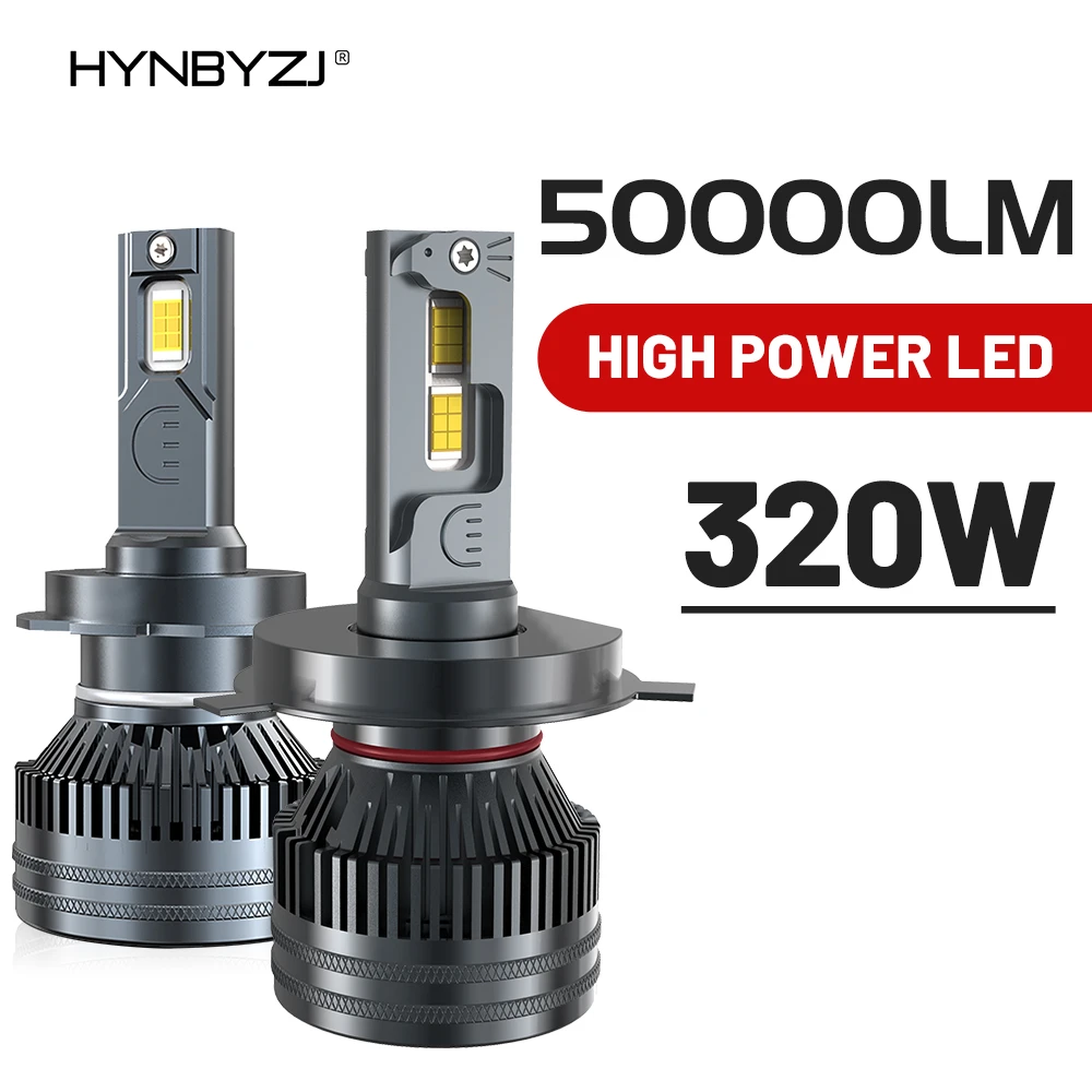 HYNBYZJ 50000LM H7 H4 H11 LED Headlight 320W High Power H1 H8 H9 HB4 HB3 9005 9006 9012 Turbo ...