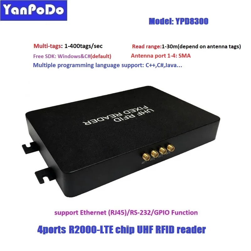 Yanpodo-long-range-1-30m-uhf-rfid-4-ports-fixed-reader-TCP-IP-similar ...