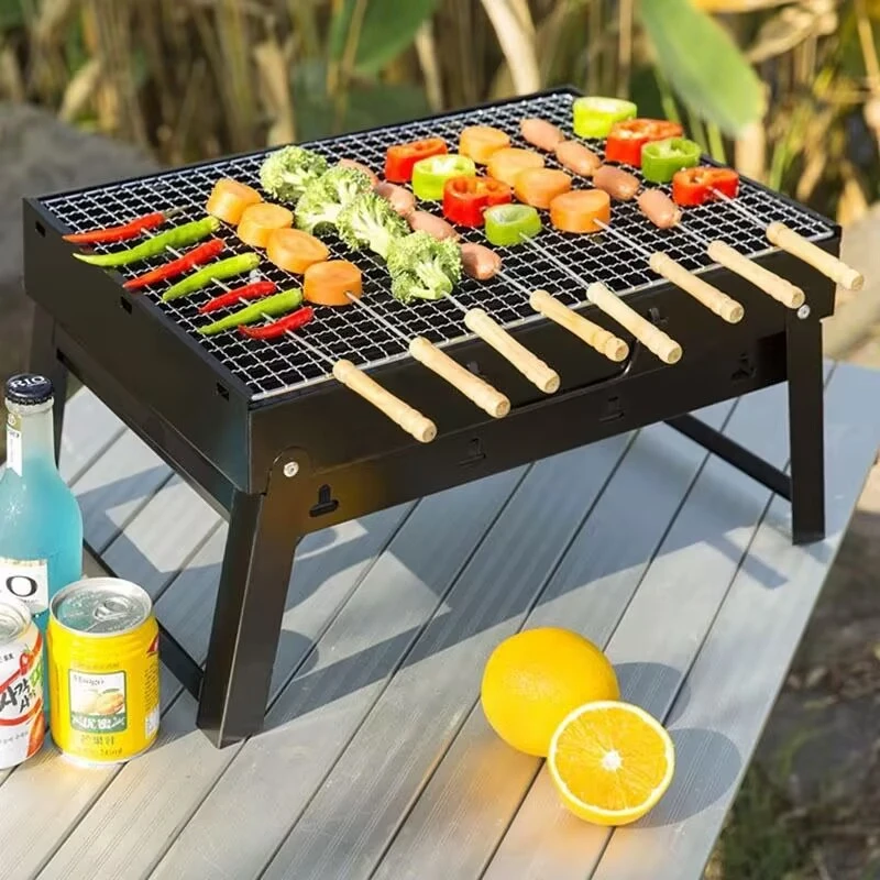 Collapsible BBQ Grill Outdoor Portable Charcoal Set Outdoors Carbon ...