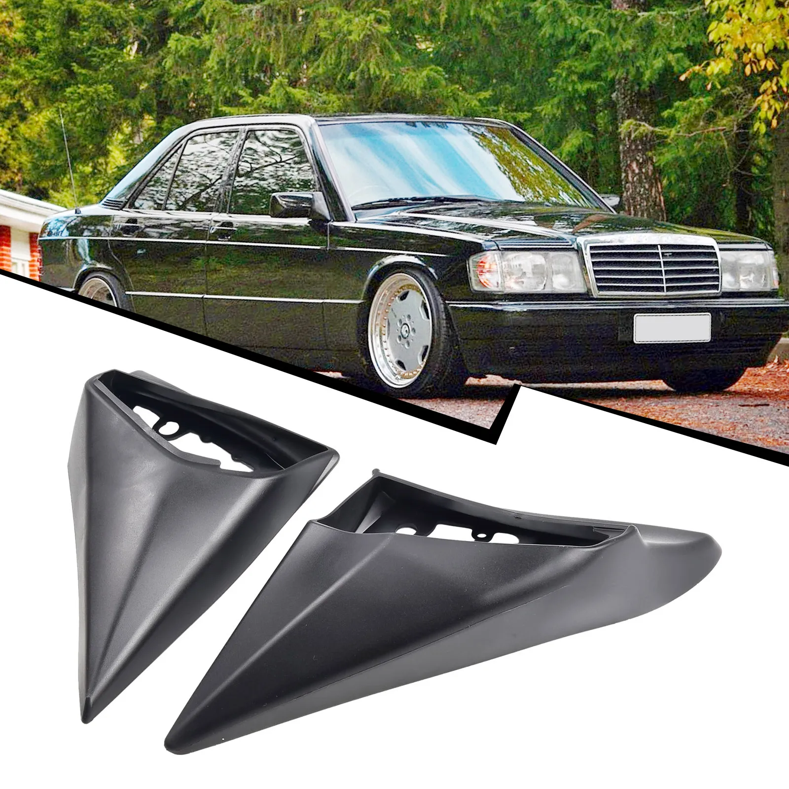 2pcs-Black-Exterior-Mirror-Rubber-Seals-Fit-For-Mercedes-W201-W124 ...