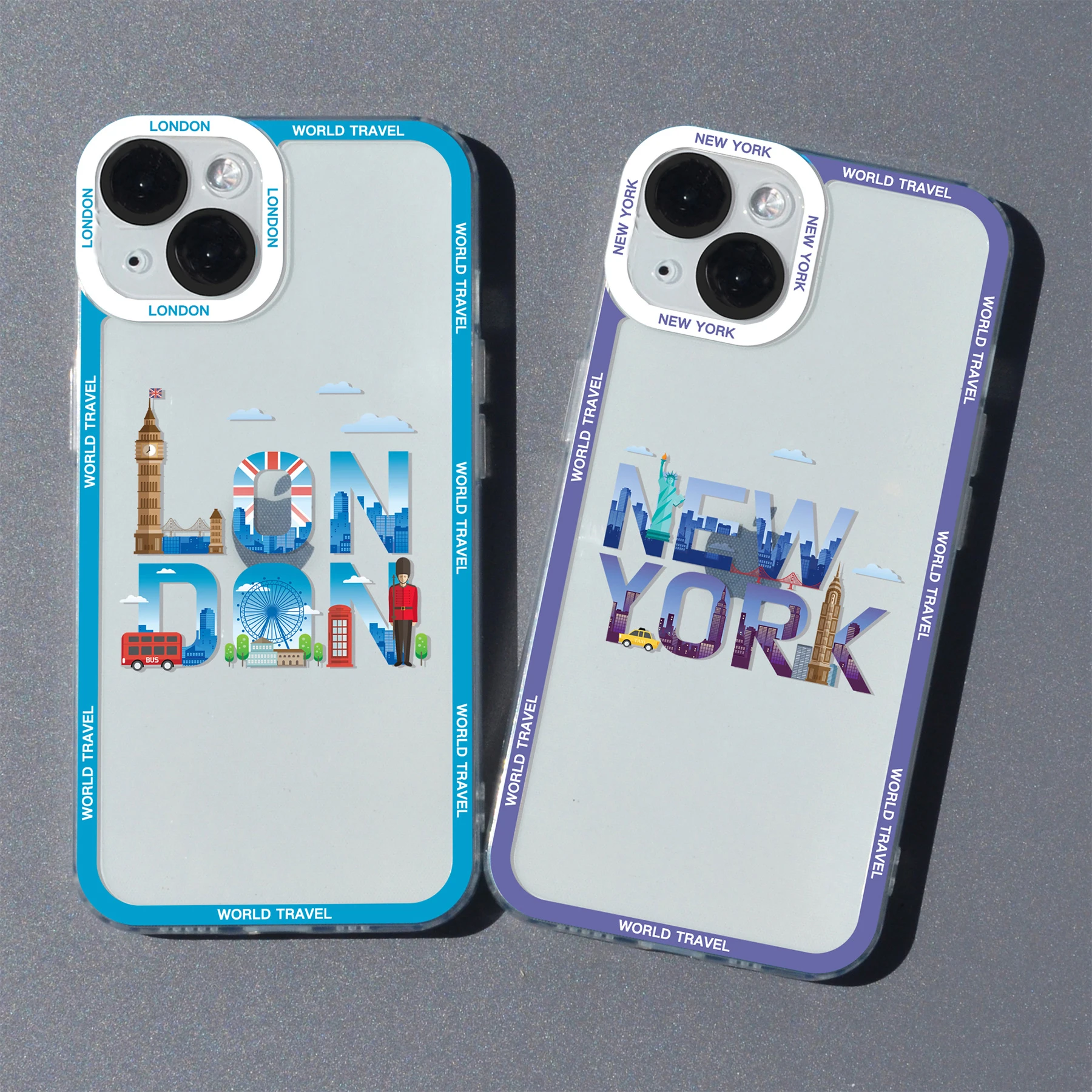 World-City-Travel-Tokyo-London-New-York-Label-Phone-Case-For-iPhone-14 ...