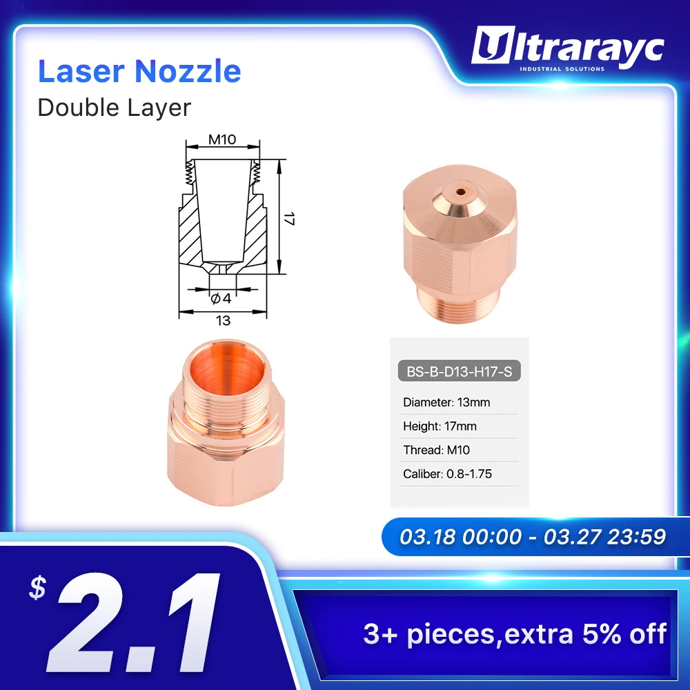 Ultrarayc 10pcs/set HK NK Series Laser Nozzle Caliber 0.8-4.0mm Thread ...