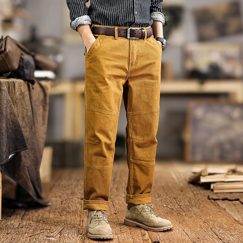 American Retro Heavyweight Work Pants Men's Spring Autumn Loose ...