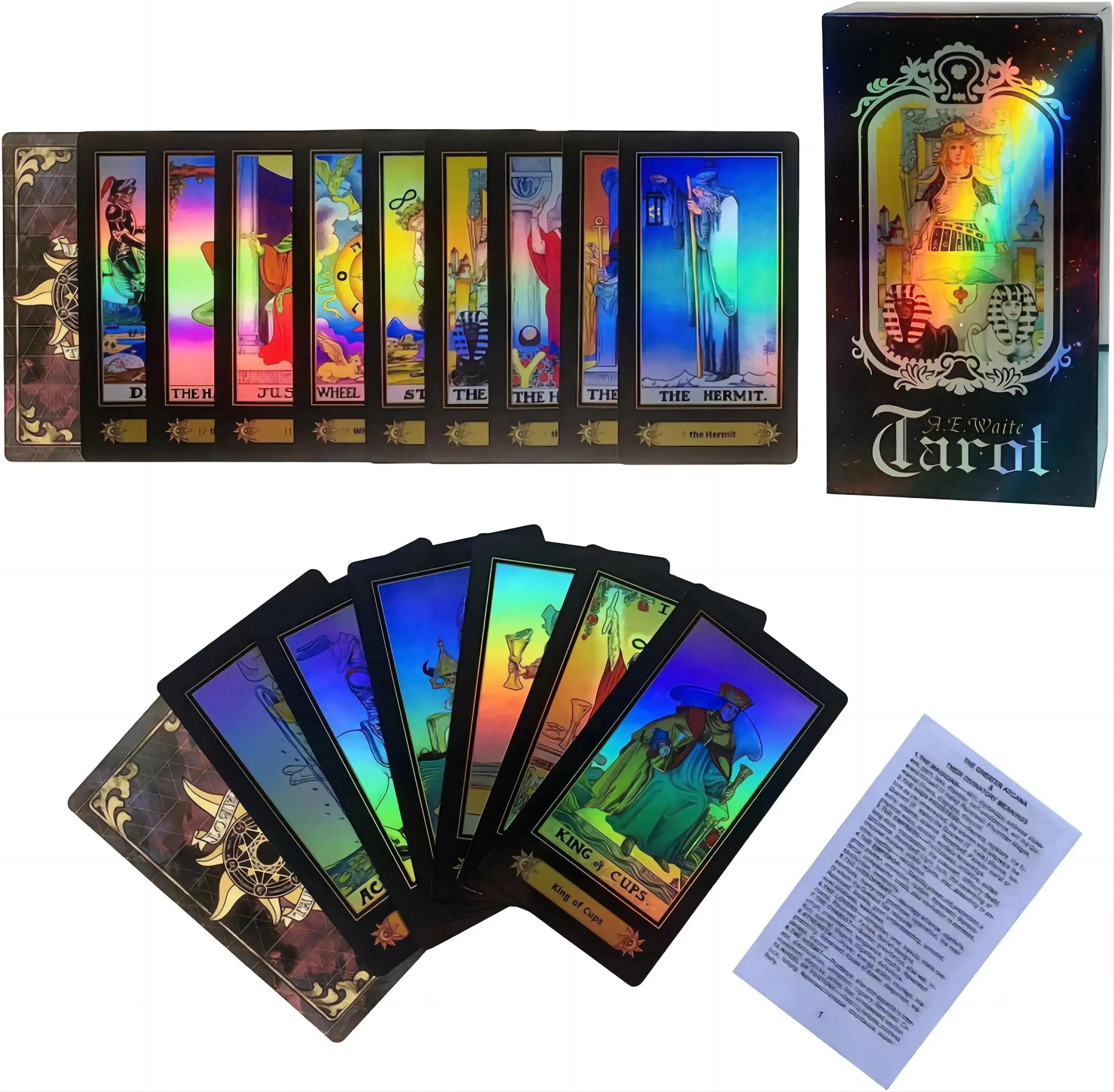 SUNHHX-Tarot-Cards-Set-78-Surface-Laser-Tarot-Cards-Tarot-Cards-with ...