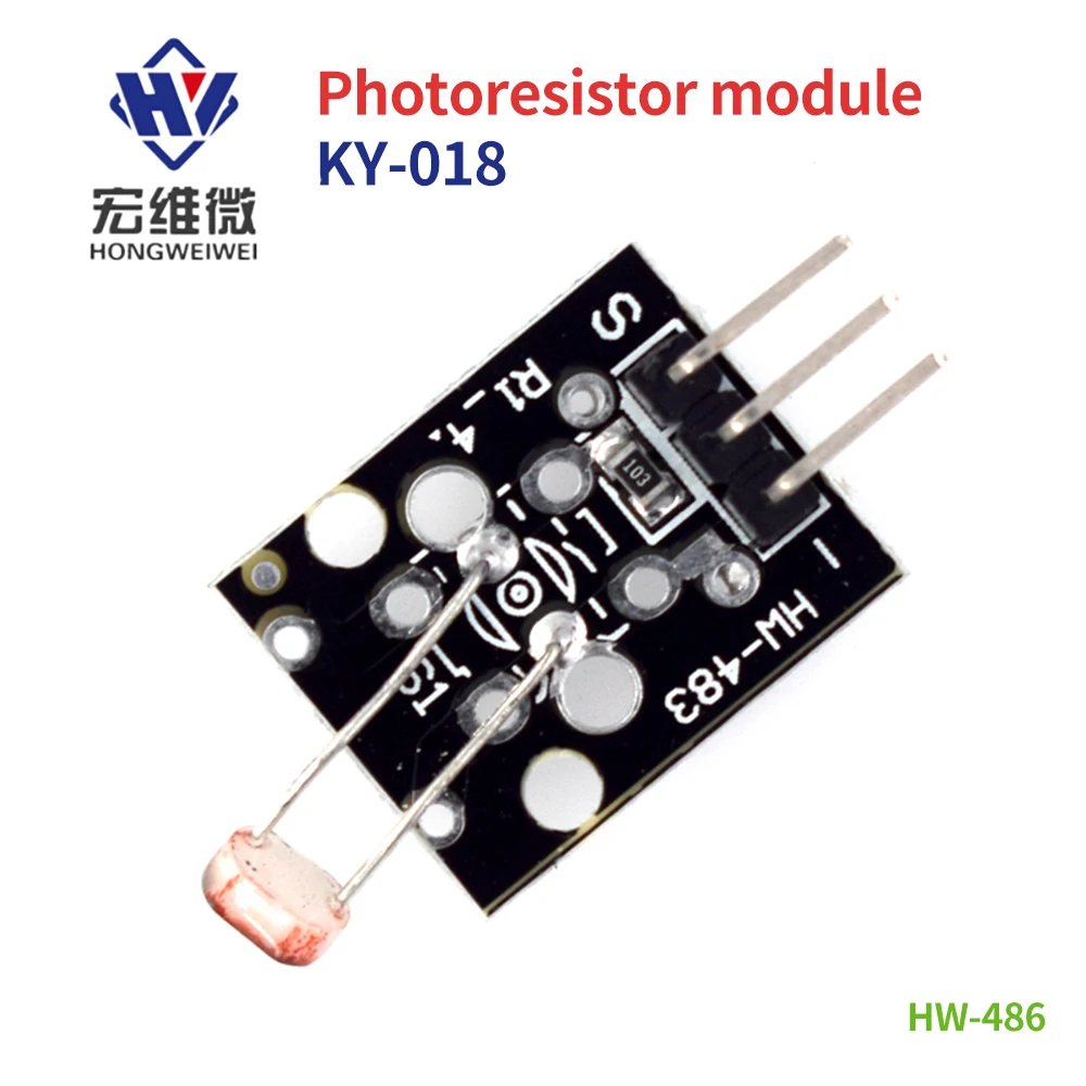 10pcs KY 018 Arduino DIY 키트에 대 한 3 핀 광학 민감한 저항 빛 감지 감광성 저항 센서 모듈 ...