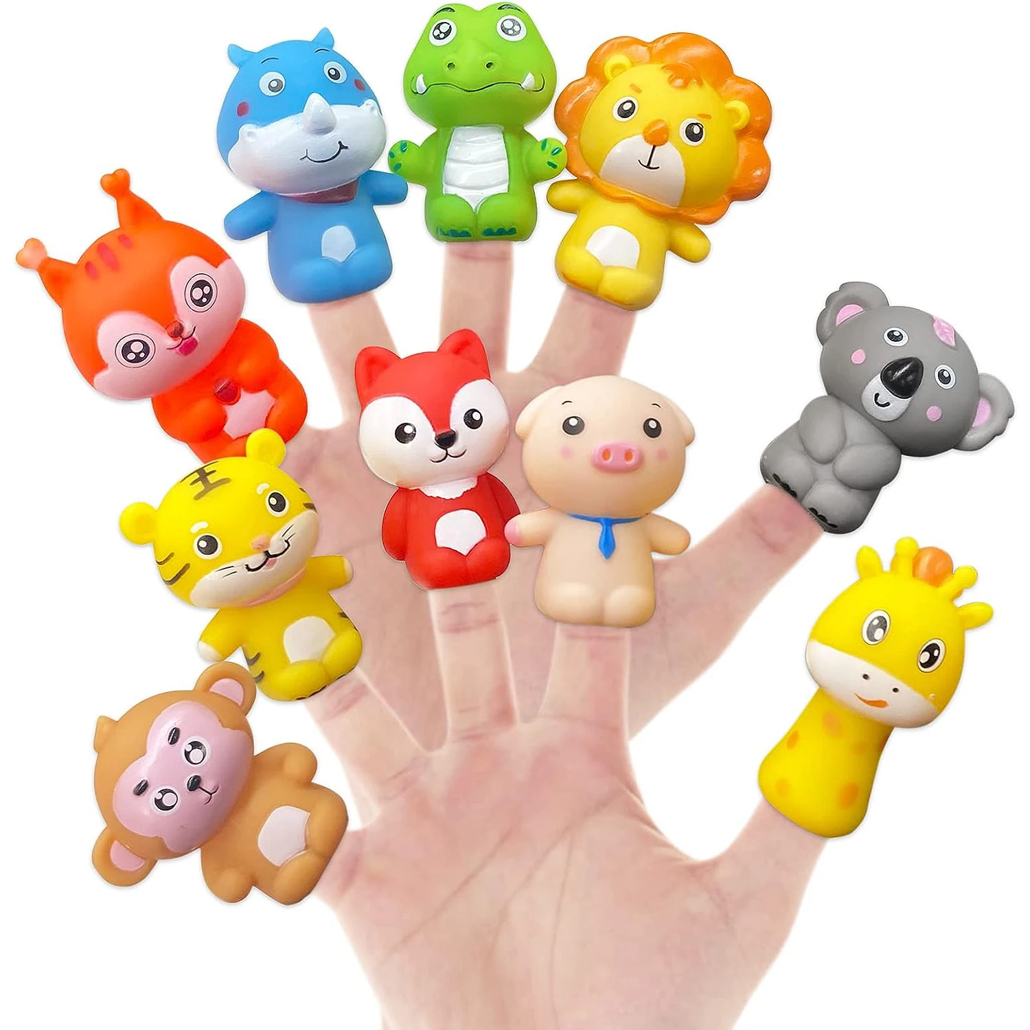 10PCS-Soft-Rubber-Animal-Finger-Puppets-for-Kids-Finger-Hands-Role-Play ...