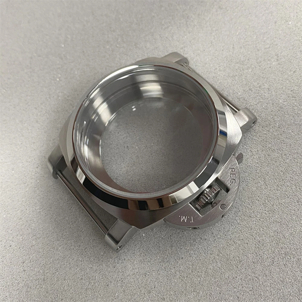 44MM Stainless Steel Watch Case Mineral Glass Case for ETA 6497 6498 ...