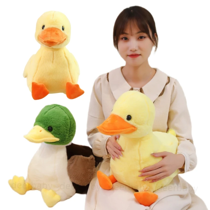 Cute Simulation Duck Plush Toy Mallard Duck And Small Yellow Duck Plush ...