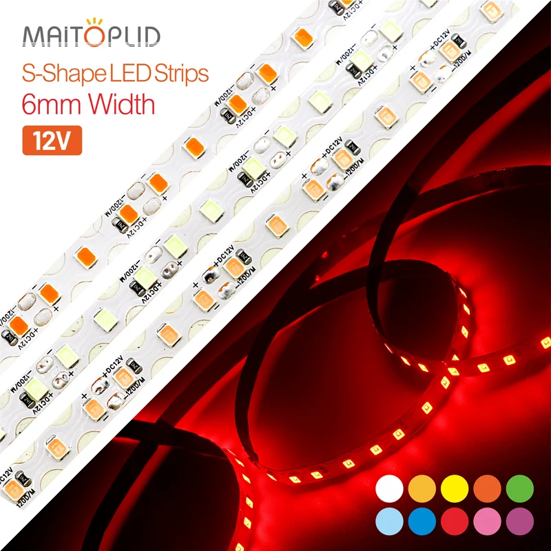 6mm-Width-S-Shape-Tape-Light-DC12V-2835-LED-Strip-1-5m-120LED-m ...