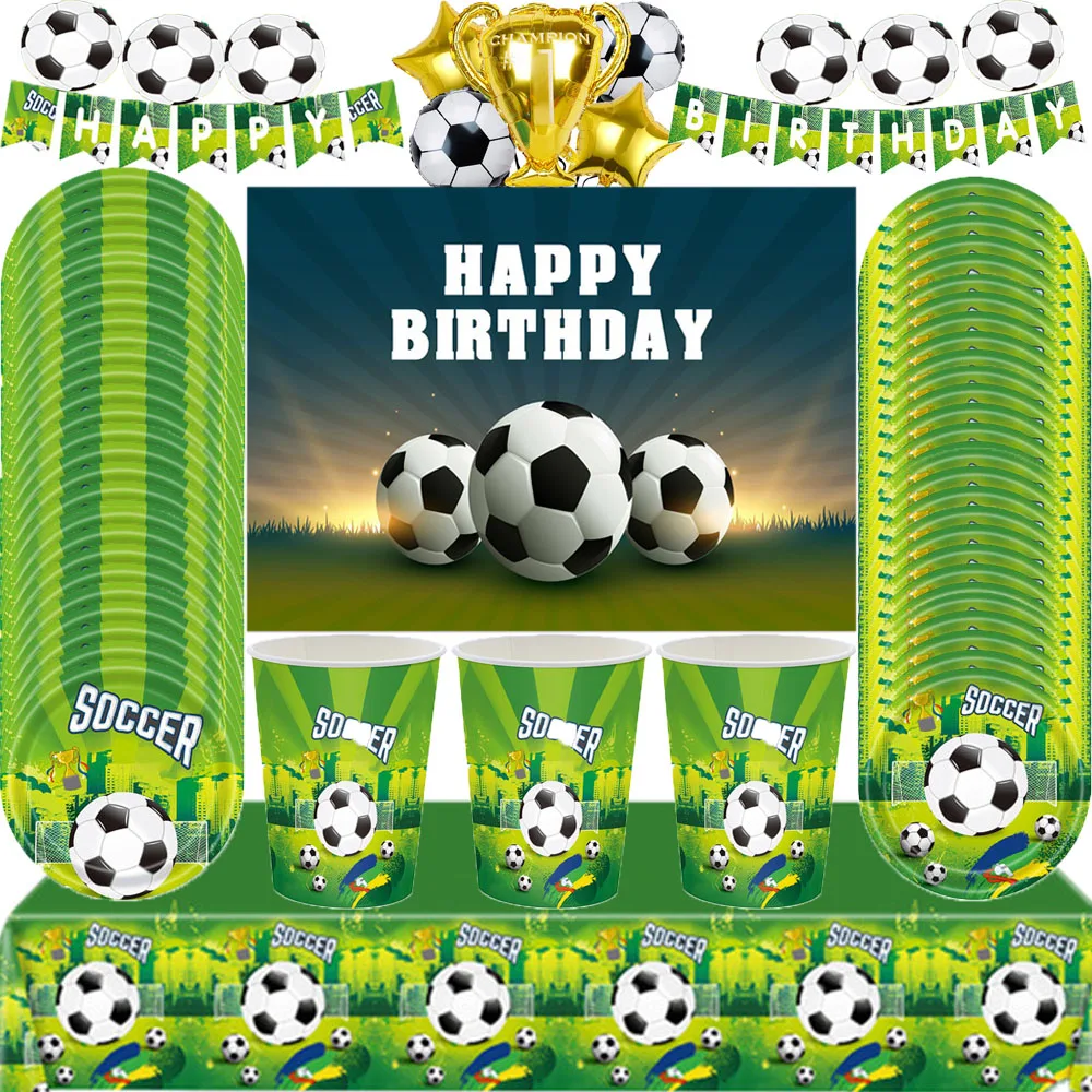 Soccer Football World Theme Birthday Party Decorations Adults Tableware ...