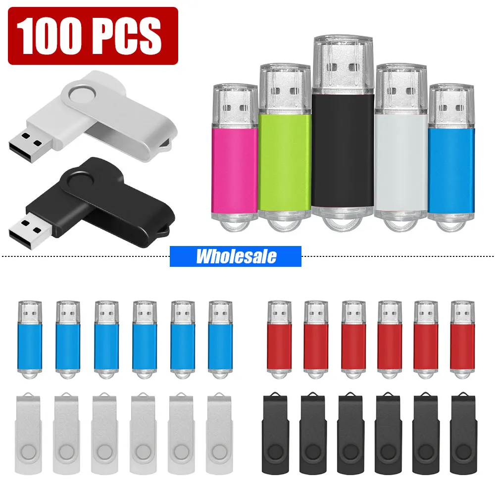100Pcs-lot-USB-2-0-Flash-Drives-128GB-Metal-2-in-1-Pen-drive-64GB ...