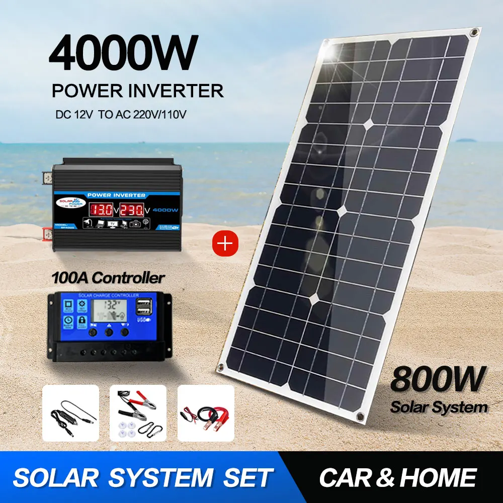 110V-220V1000WFlexible-Solar-Panel-System-12V-Battery-Charging ...